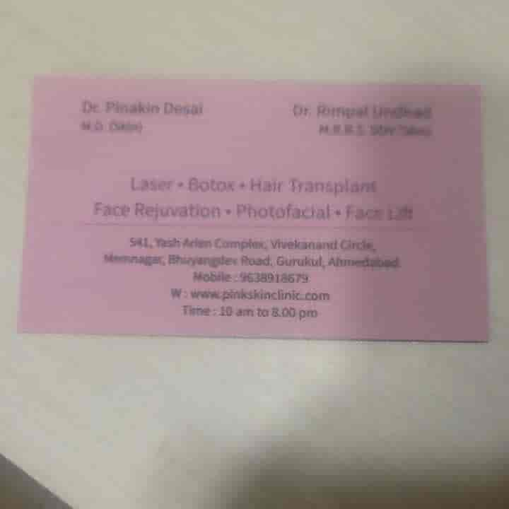 Dr. Pinakin Desai (Pink A Skin & Cosmetic Clinic) in Satellite ...