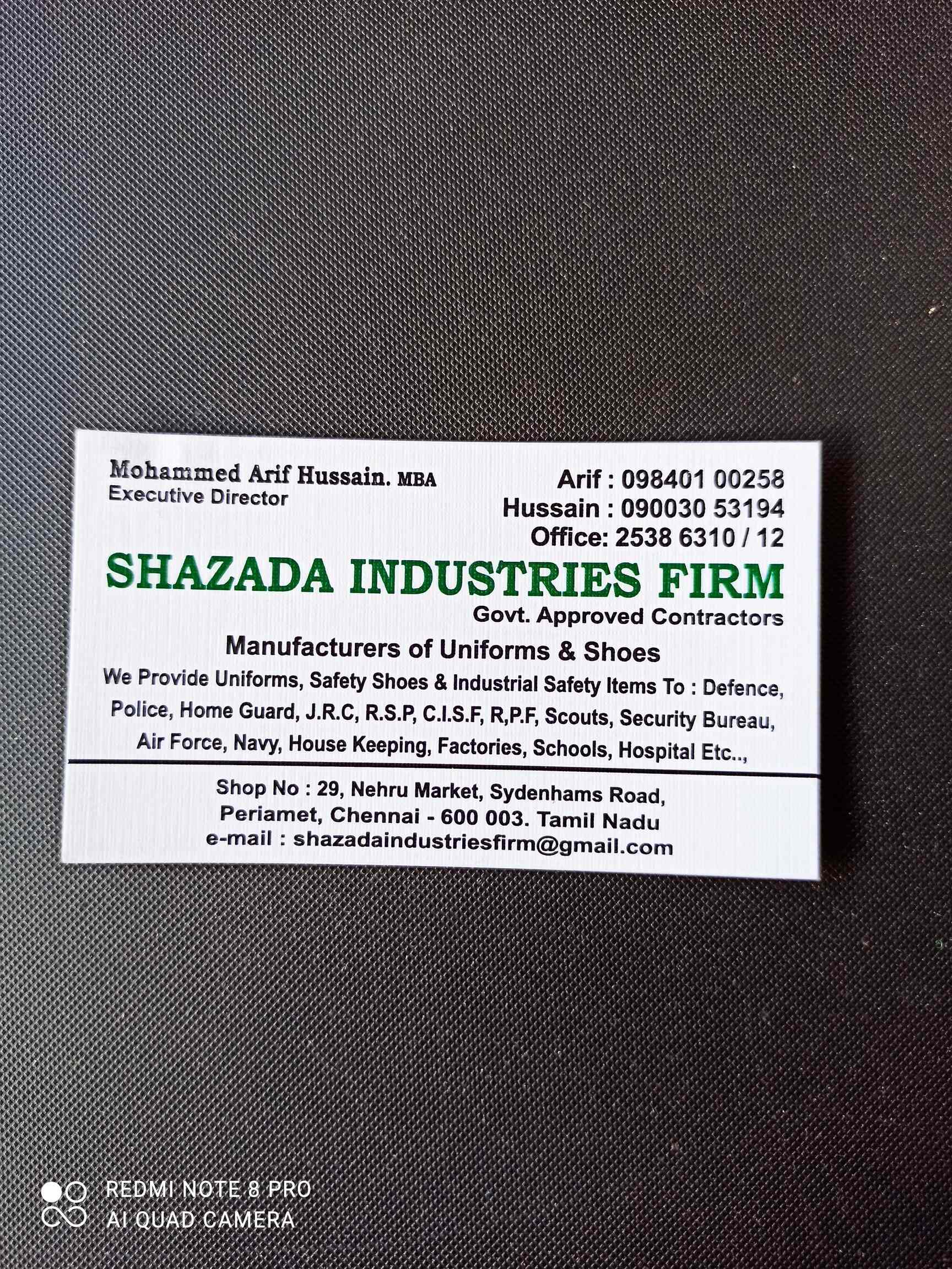 Catalogue - Shazada Industries Firm in Park Town , Chennai - Justdial