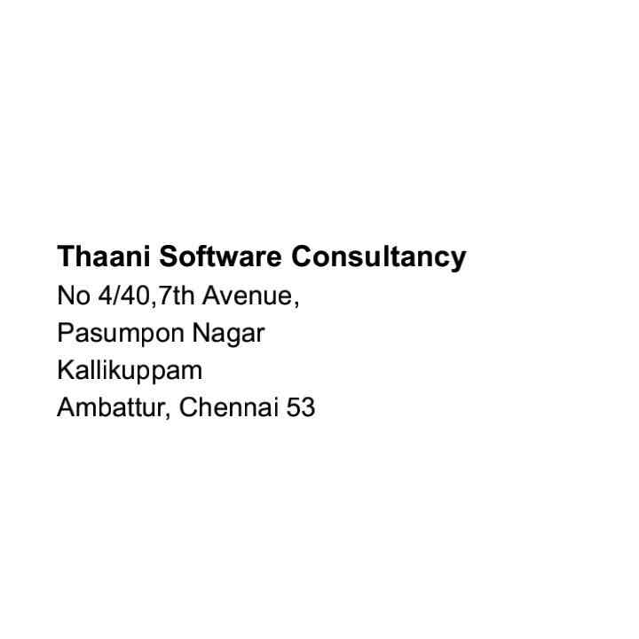 Thaanii Software Consultancy in Ambattur,Chennai - Best Computer ...