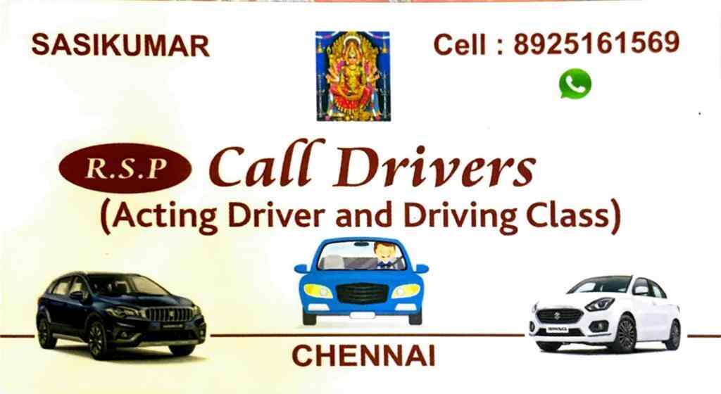 Rsp Call Drivers in Madipakkam,Chennai - Best Driving License ...