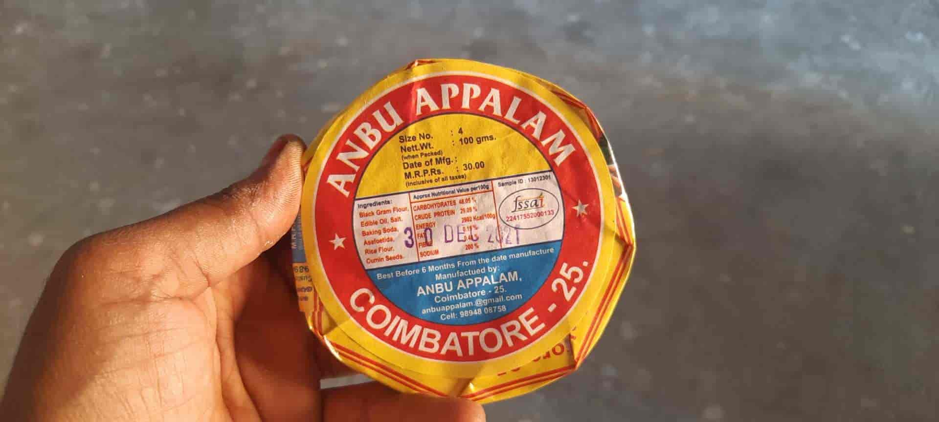 Anbu Appalam in Edayapalayam,Coimbatore - Best Applam Papad ...