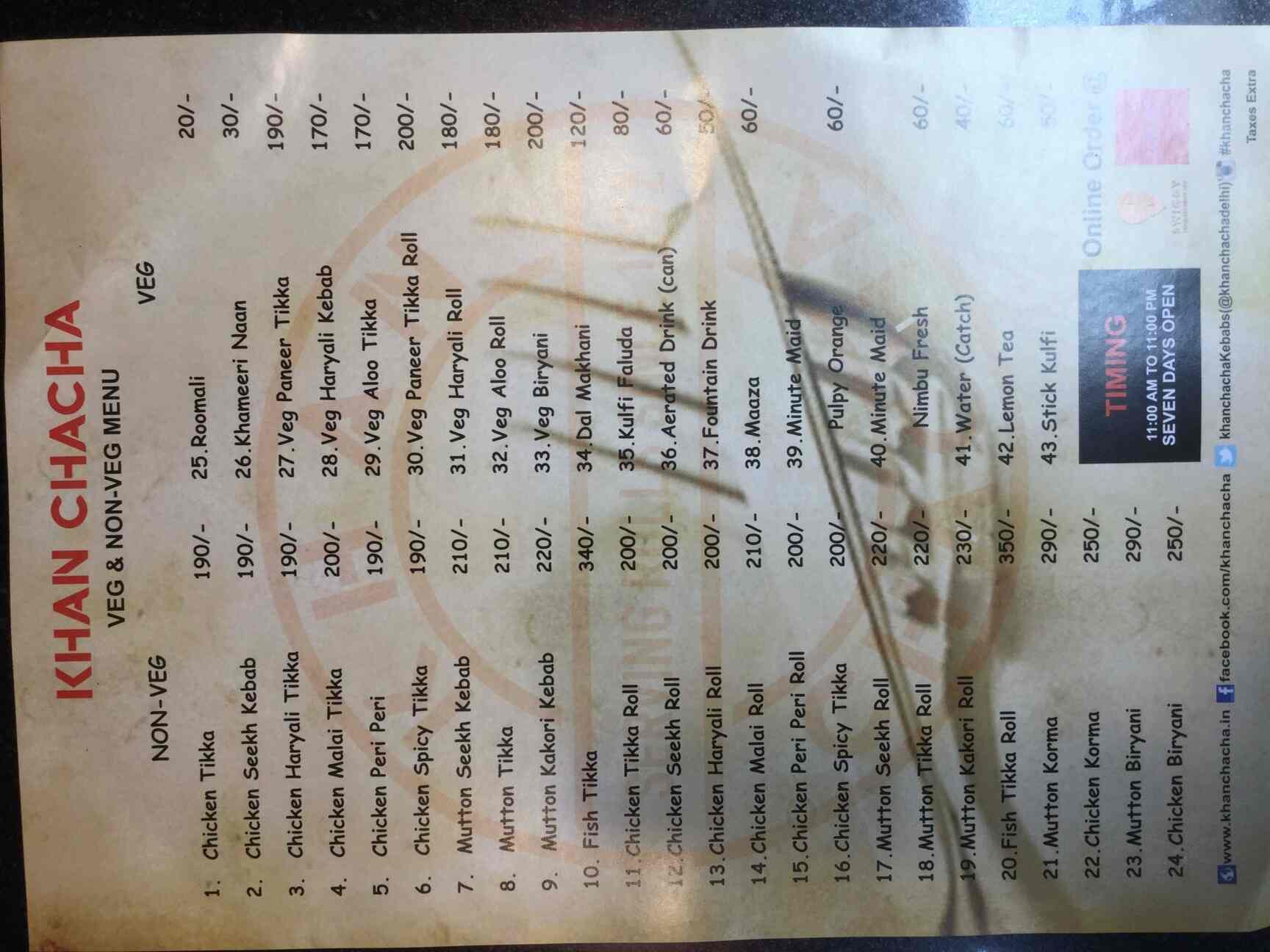 Khan Chacha, Janakpuri, Delhi - Rolls, Biryani, Kebab, Mughlai, Fast ...