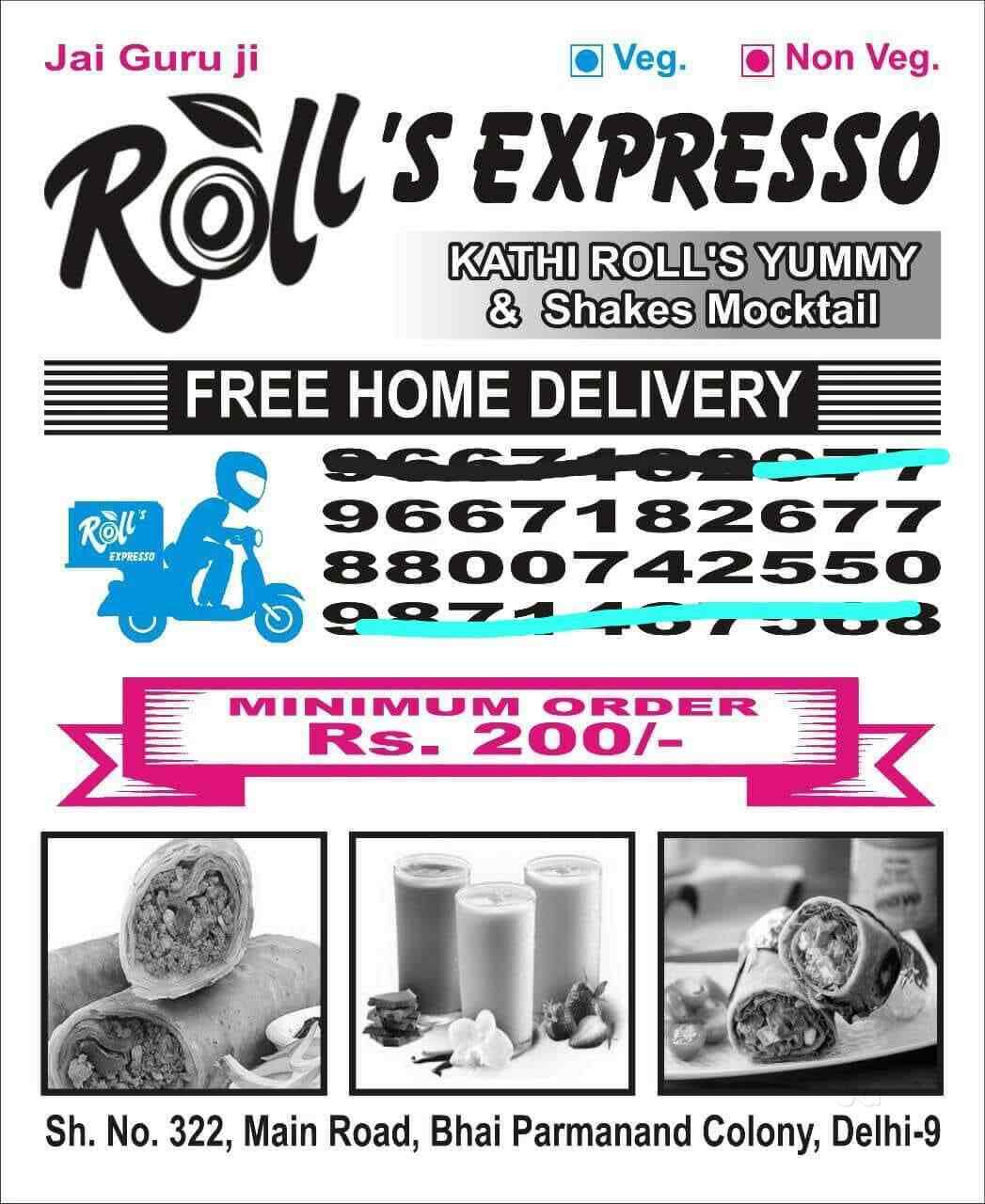 Roll's Expresso in Mukherjee Nagar,Delhi - Order Food Online - Best ...