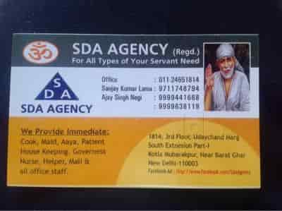 Sda Agency in Kotla Mubarakpur,Delhi - Best Placement Services For Cook ...