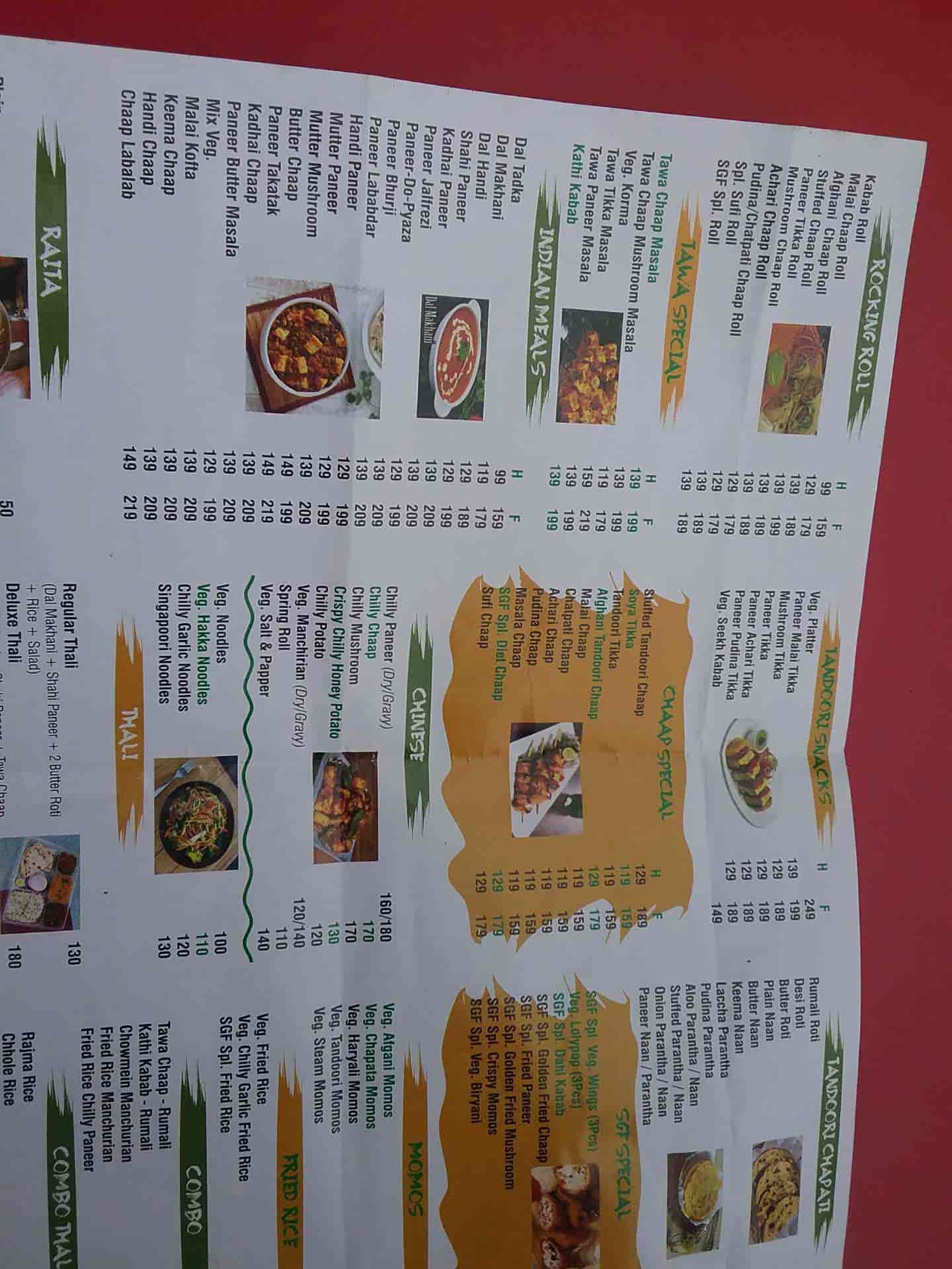 SGF Restaurant in Rajouri Garden,Delhi - Order Food Online - Best ...