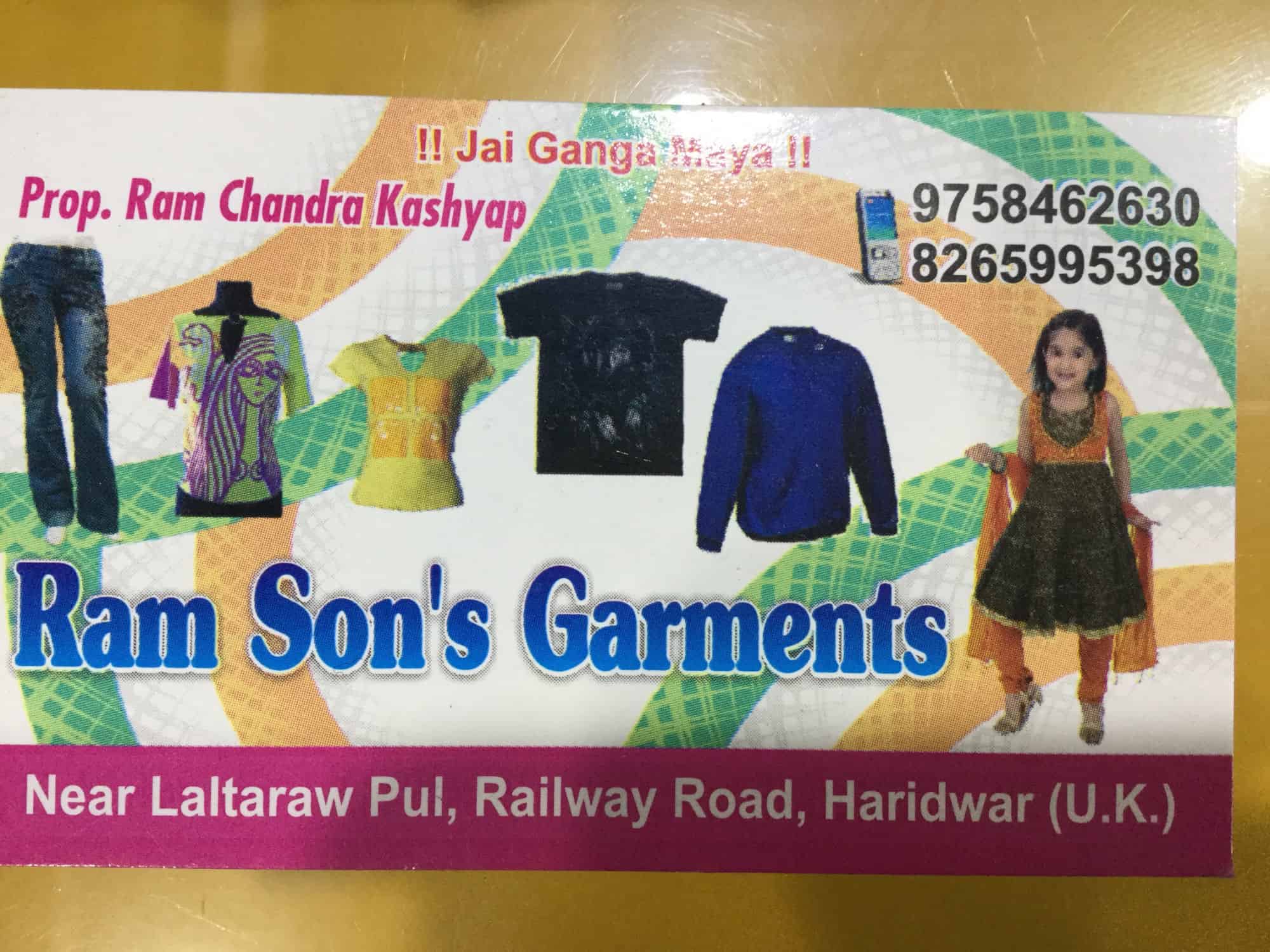 Ram Son's Garments - Wholesaler from Haridwar H O, Haridwar, India ...