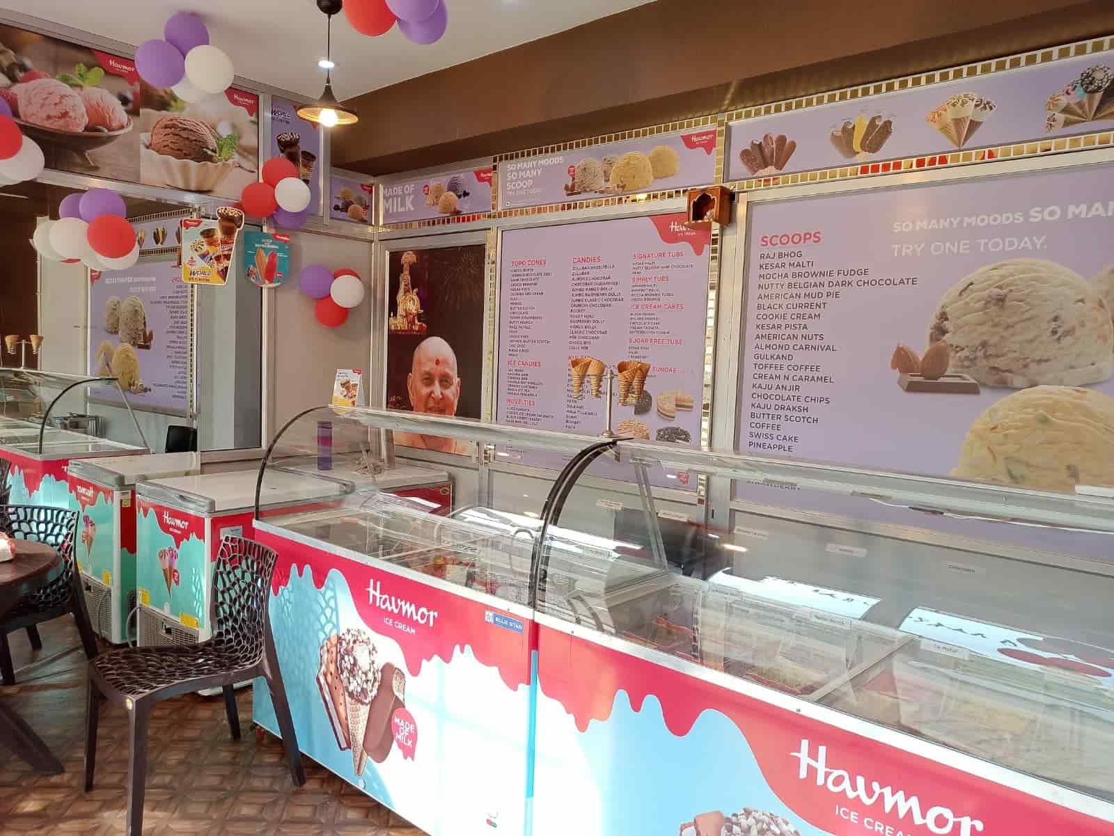 Two scoops ice cream parlor store