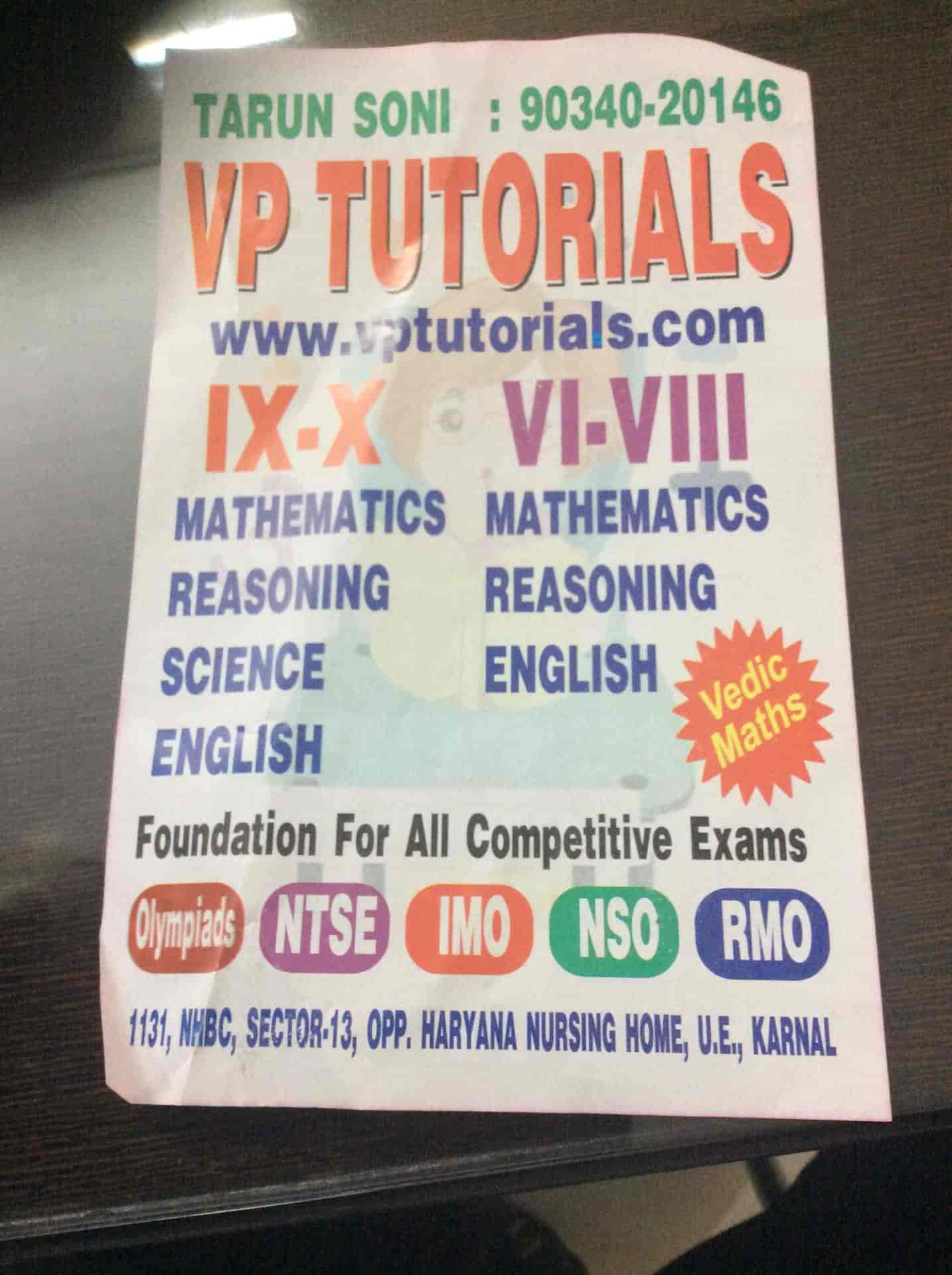 Vp Tutorials in Vikas Colony,Karnal - Best Tutorials near me in Karnal - Justdial