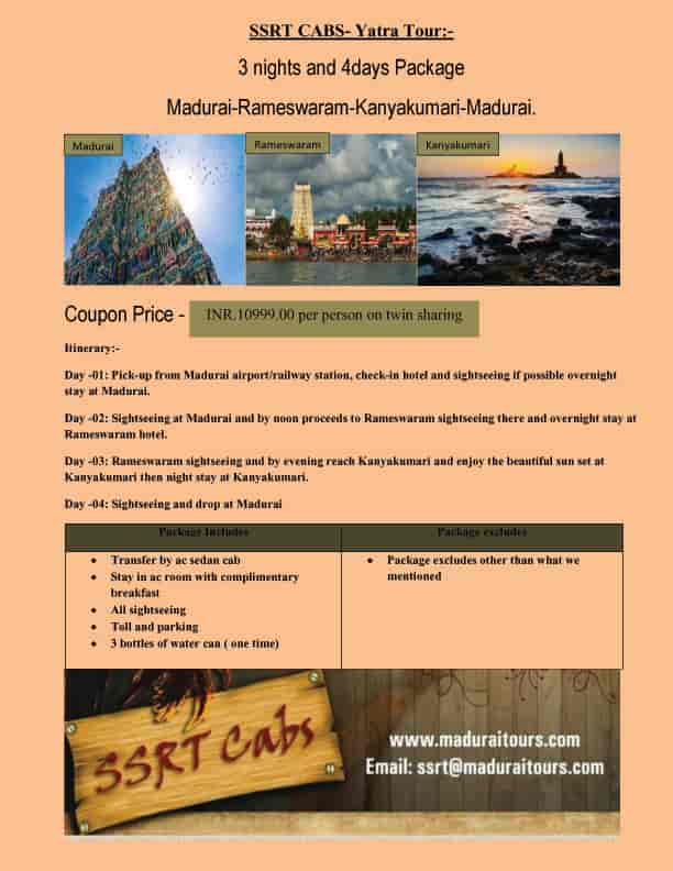 SSRT Cabs in Madurai Bazaar,Madurai - Best Travel Agents For Corporate ...