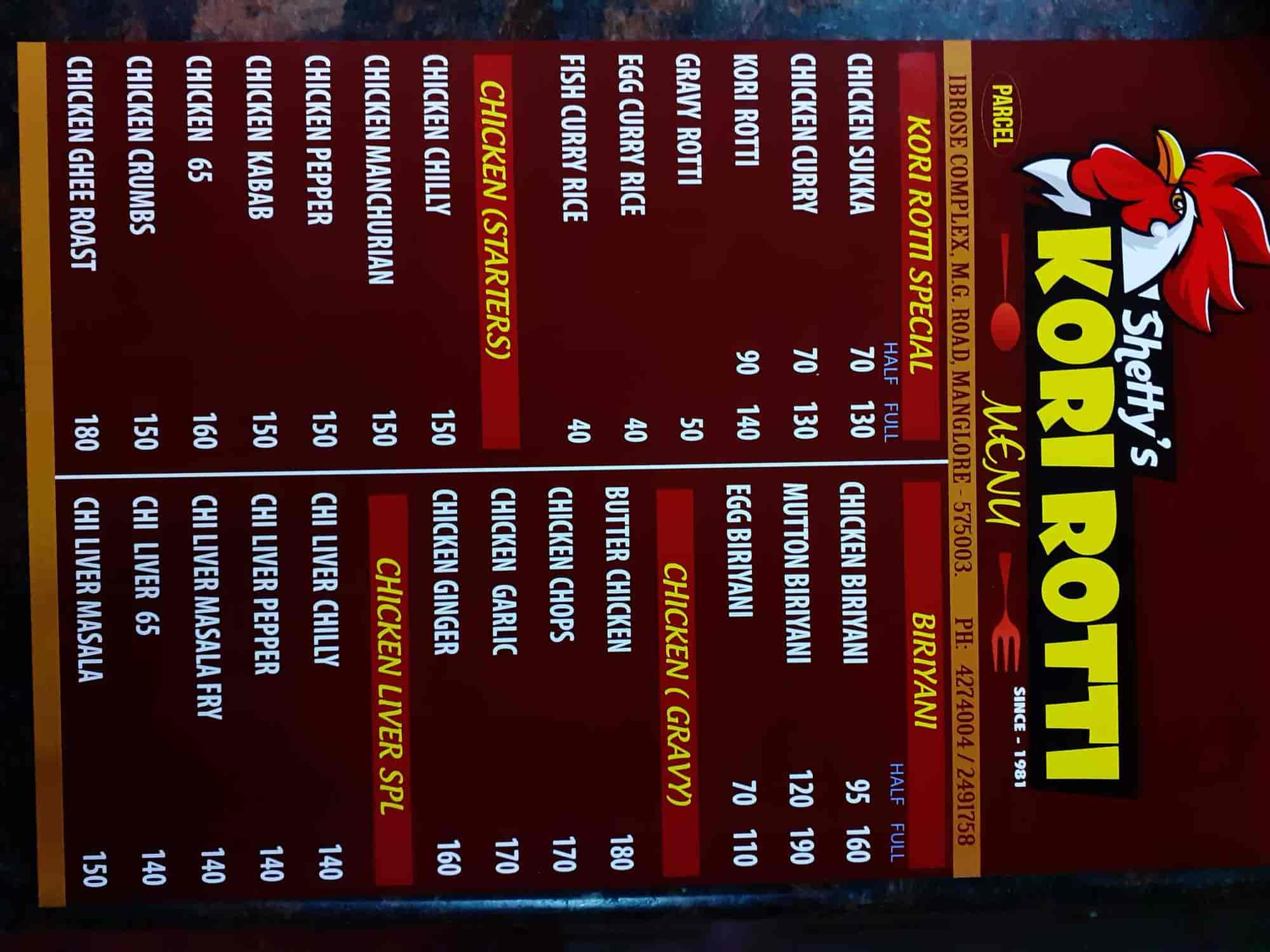 Shettys Kori Rotti in Kodialbail,Mangalore - Best North Indian ...