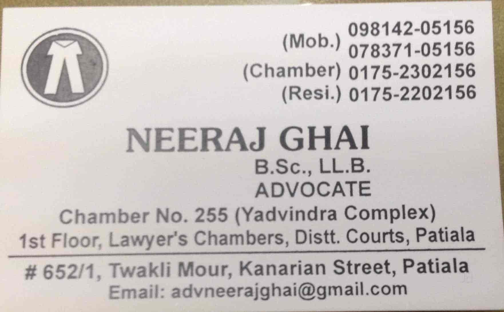 Adv. Neeraj Ghai in Patiala Ho,Patiala - Best Lawyers in Patiala - Justdial