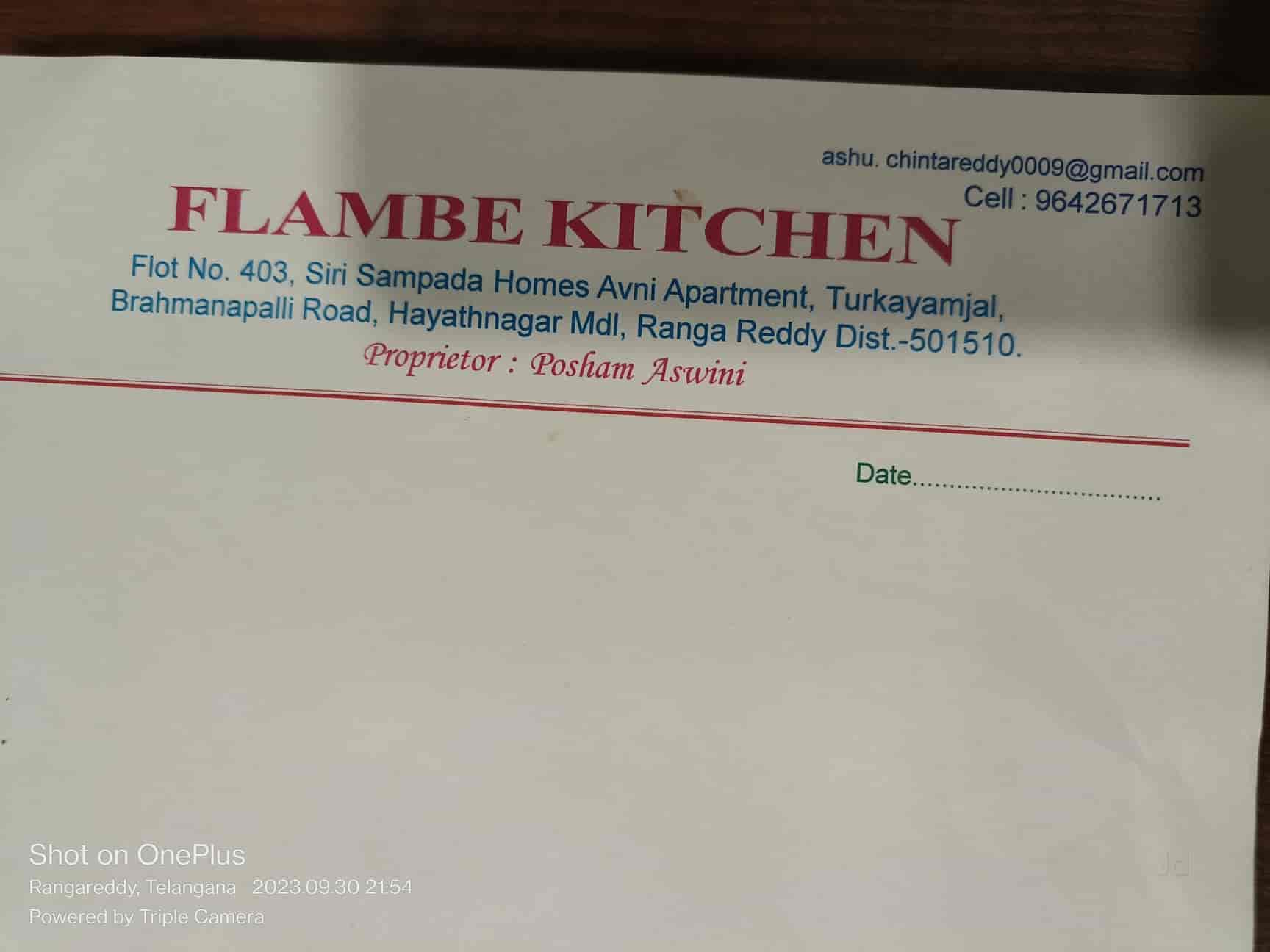 Flambe Kitchen in Brahmanapalli Road,Hyderabad - Best Restaurants in ...