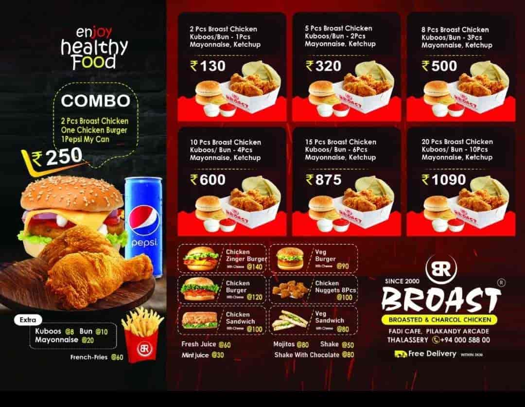 Broasted chicken menu store