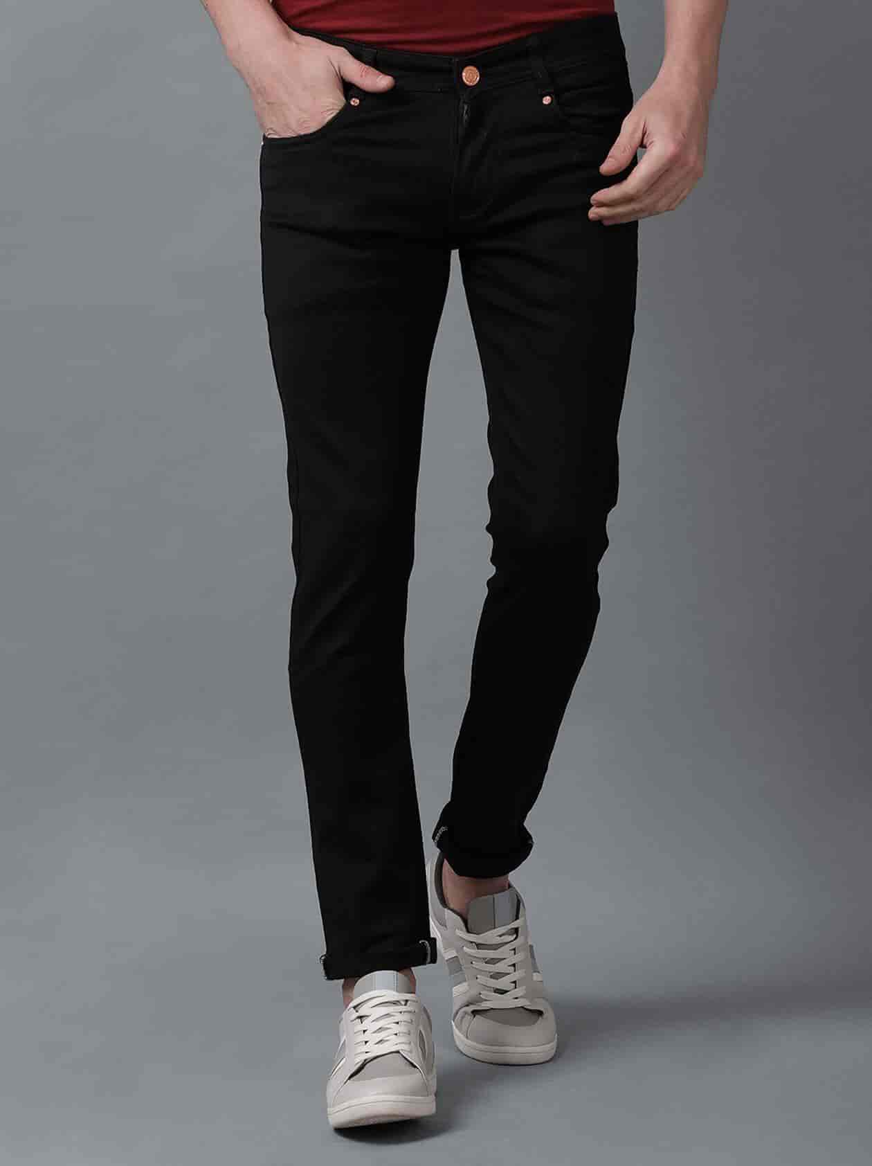 Straight Fit Cotton, Polyester Jeans - Straight Fit Cotton, Polyester ...