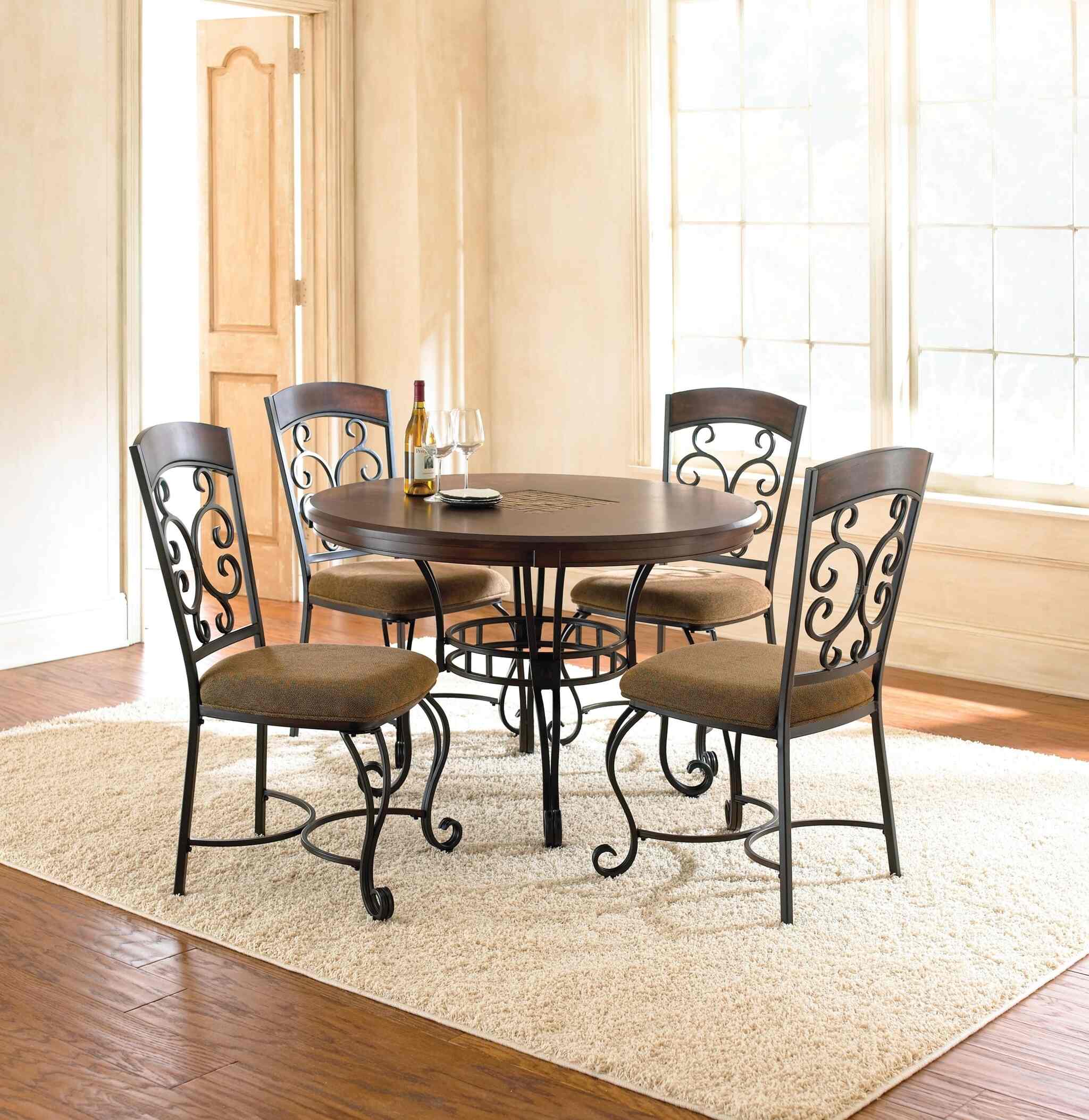 Wrought iron round dining table store