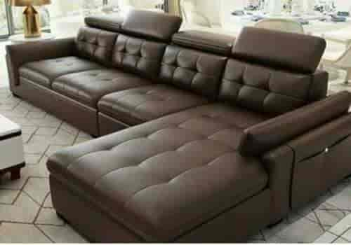 Leather corner chaise store