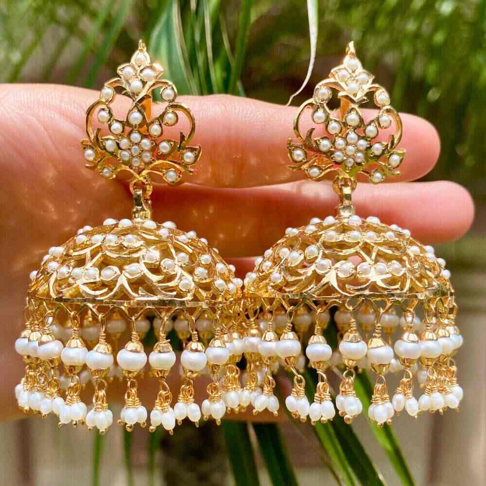 Pearl Jhumka Yellow Gold Get Best Price from Manufacturers Suppliers in India