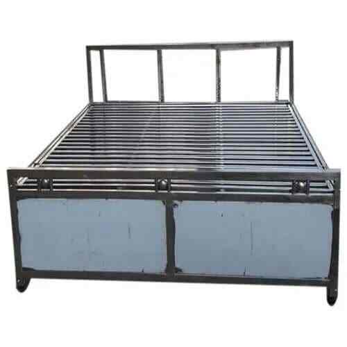 Stainless steel single bed with storage store