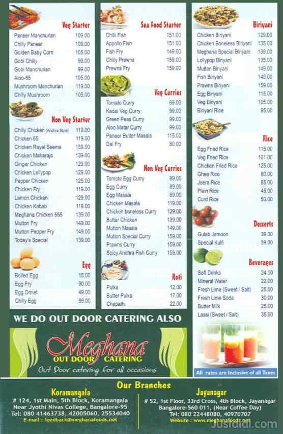 Meghana Foods in Residency Road,Bangalore - Order Food Online - Biryani ...