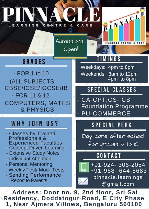 Pinnacle Learning Centre And Care in Electronic City Phase 1,Bangalore ...