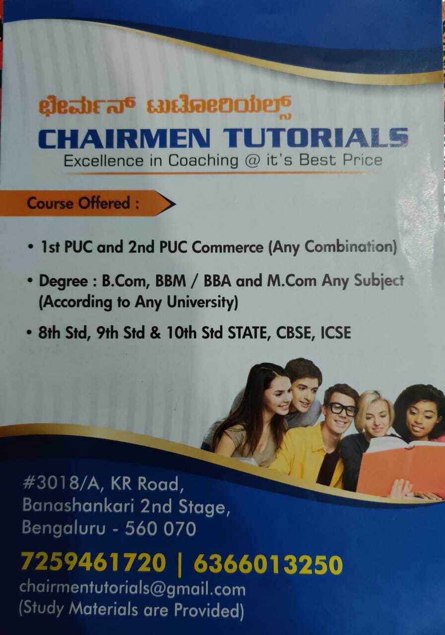Chairmen Tutorials in Jayanagar 6th Block,Bangalore - Best Tutorials For Class X in Bangalore ...