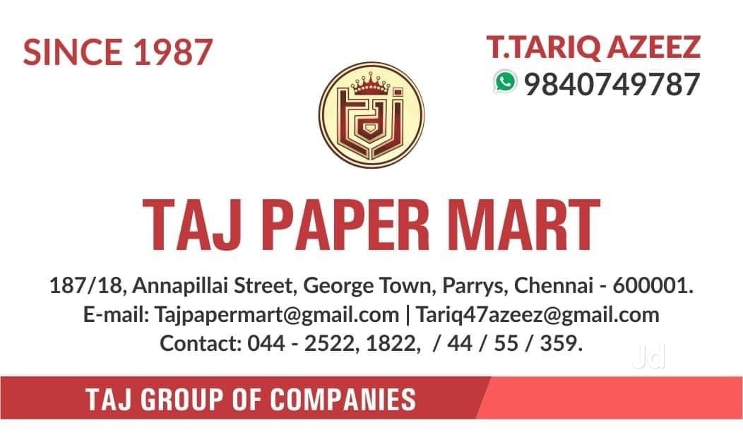 Taj Paper Mart in Parrys, Chennai - Best Paper Dealers in Chennai ...
