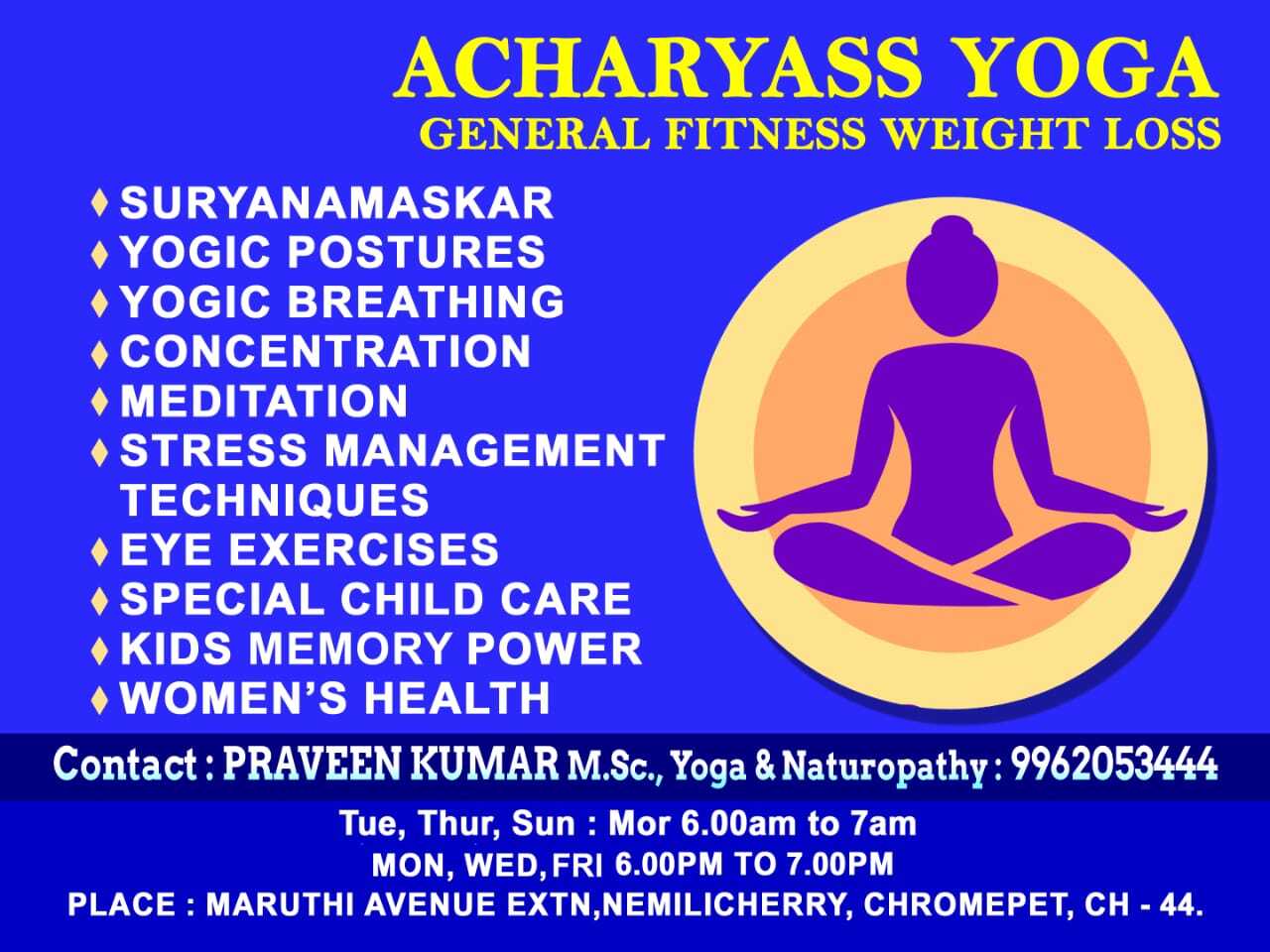 Acharyass Yoga Center in Chromepet,Chennai - Best Yoga Classes near me ...