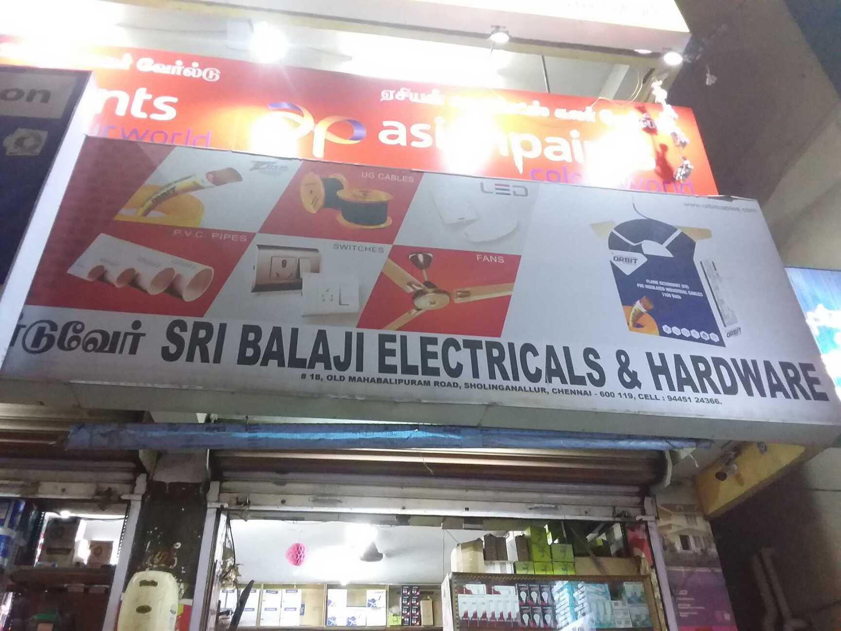 Sri Balaji Electricals & Hardwares in Karapakkam, Chennai - Best ...