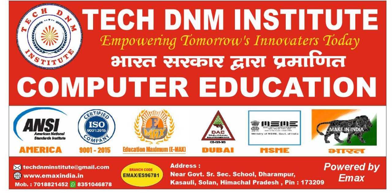 Tech Dnm Institute in Near Govt. Sen. Sec. School,Solan - Best Computer ...