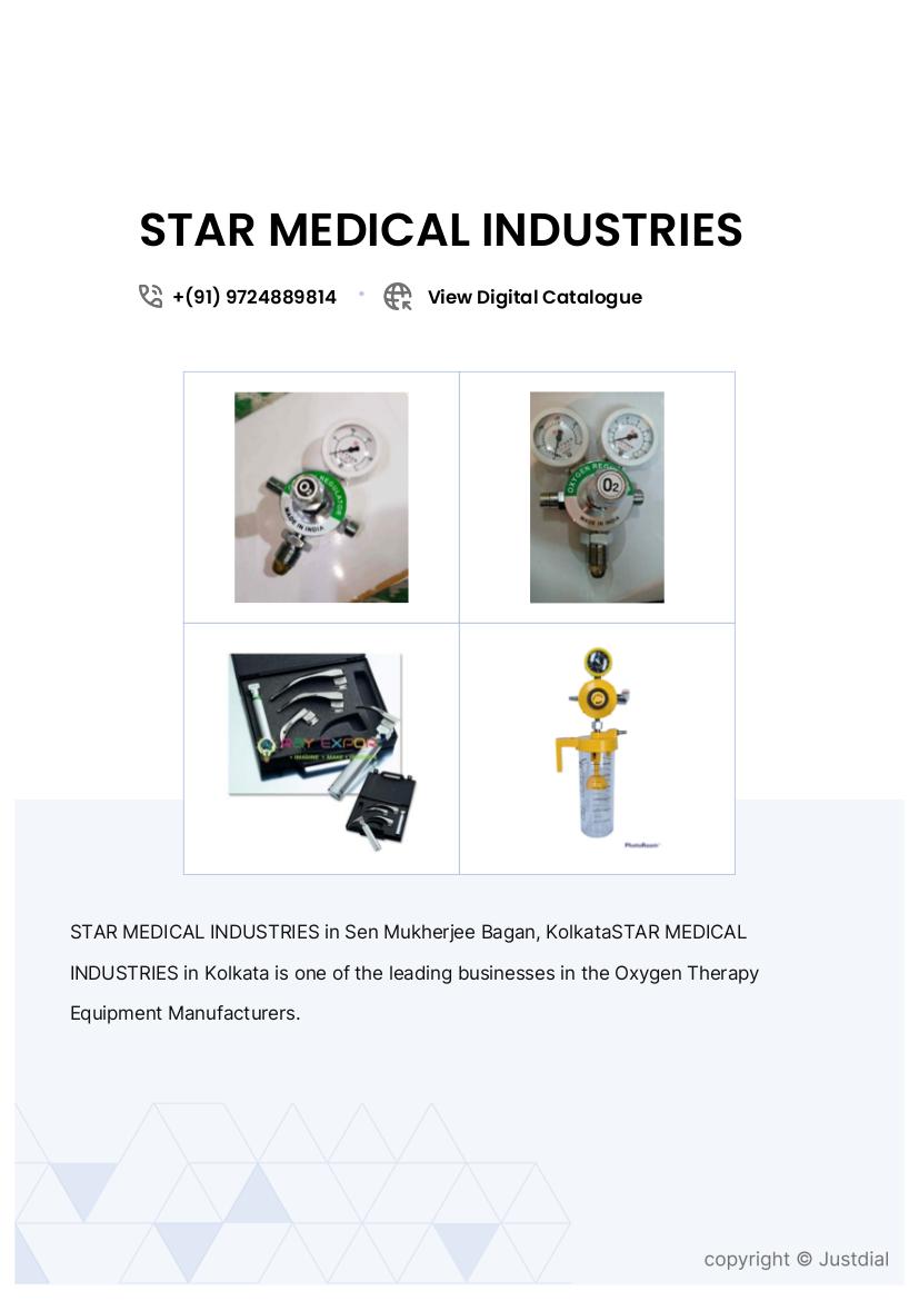 STAR MEDICAL INDUSTRIES in Sen Mukherjee Bagan, Kolkata - Best Oxygen ...