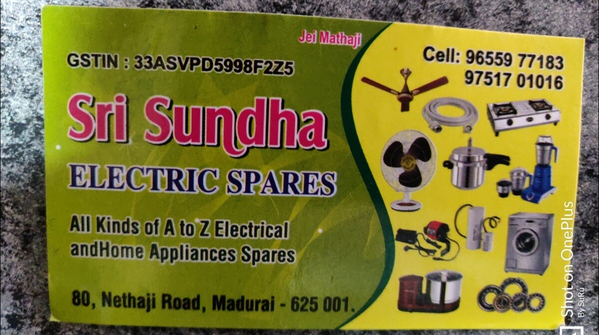 Sri Sudha Electric Spares in Madurai Bazaar,Madurai - Best Electrical ...