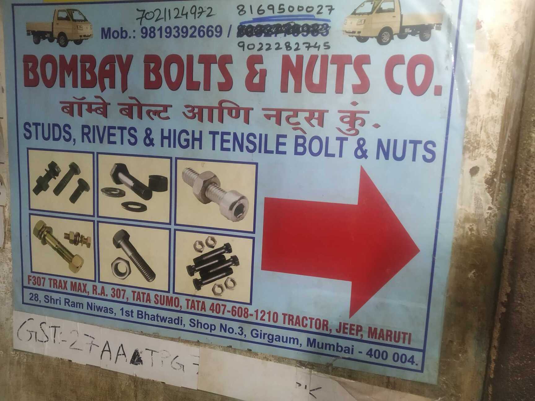 Bombay Bolts & Nuts Company in Opera House,Mumbai - Best Nut Bolt ...