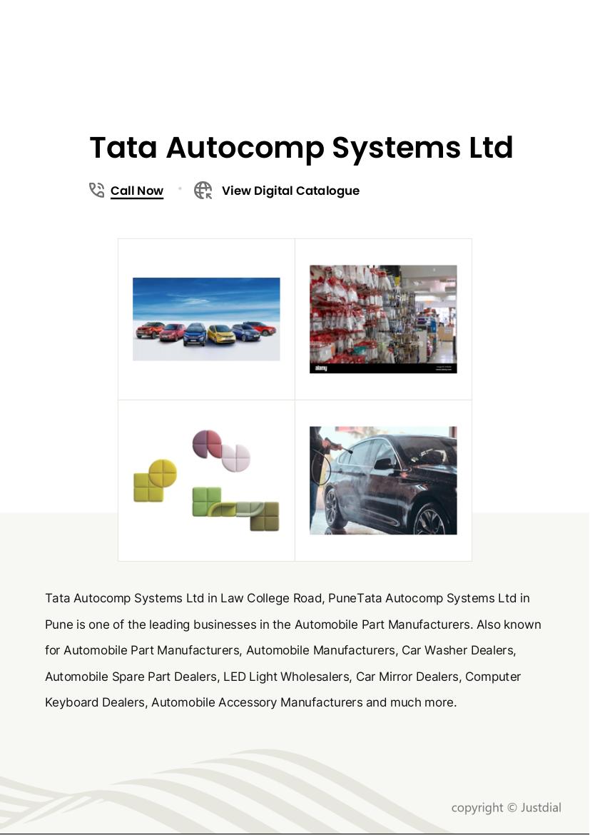 Tata Autocomp Systems Ltd in Law College Road, Pune - Best Automobile ...